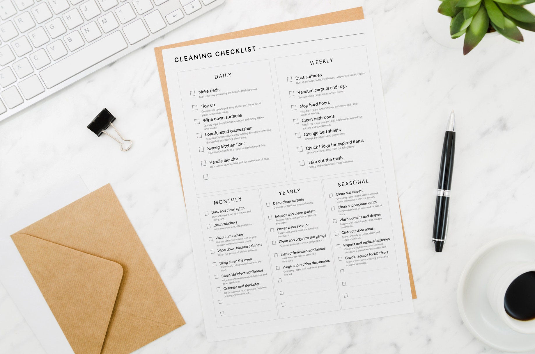 Ultimate Household Cleaning Checklist - Etsy
