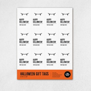 Printable Cute Halloween Gift Tags Set of 12 - Etsy