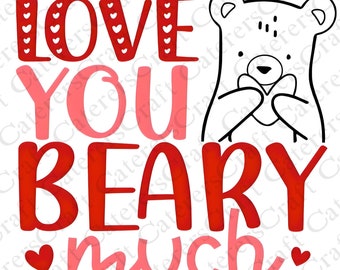 Printable Card, Funny Fathers Day Card, Love You Beary Much, Greeting Card, Printable, Digital ...