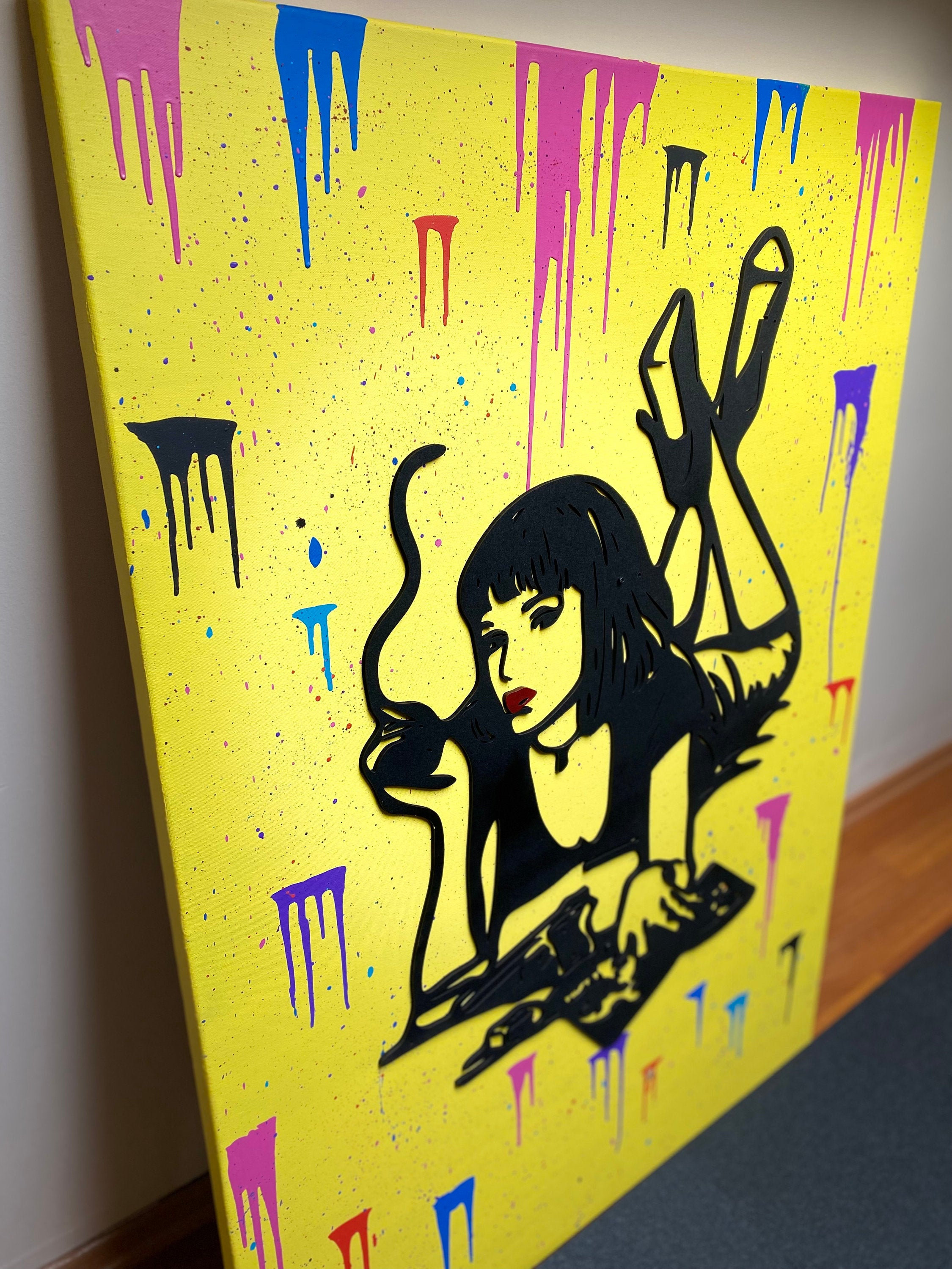 3D Wood Picture of Pulp Fiction Wall Picture, Pop Art, Wall Painting ...