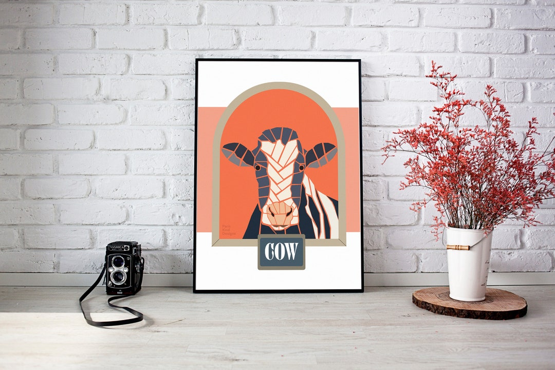 Cow Art Print, Mosaic Animal Artwork - Etsy
