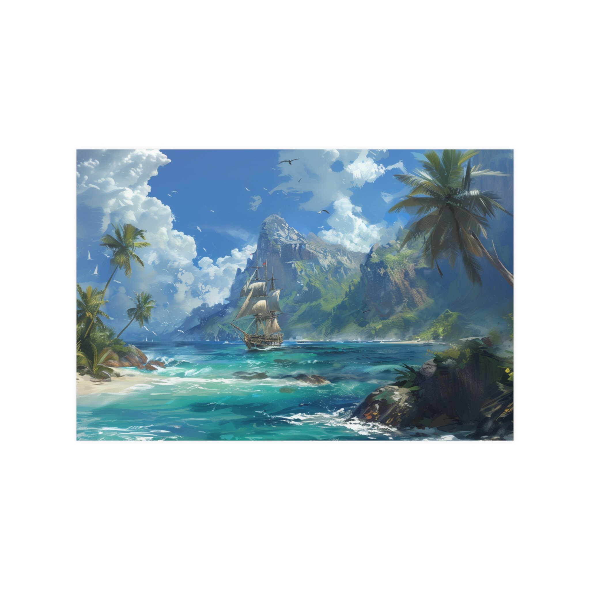 Pirate Ship on Fantasy Island Poster Pirate Cove Picture Print Pirate ...