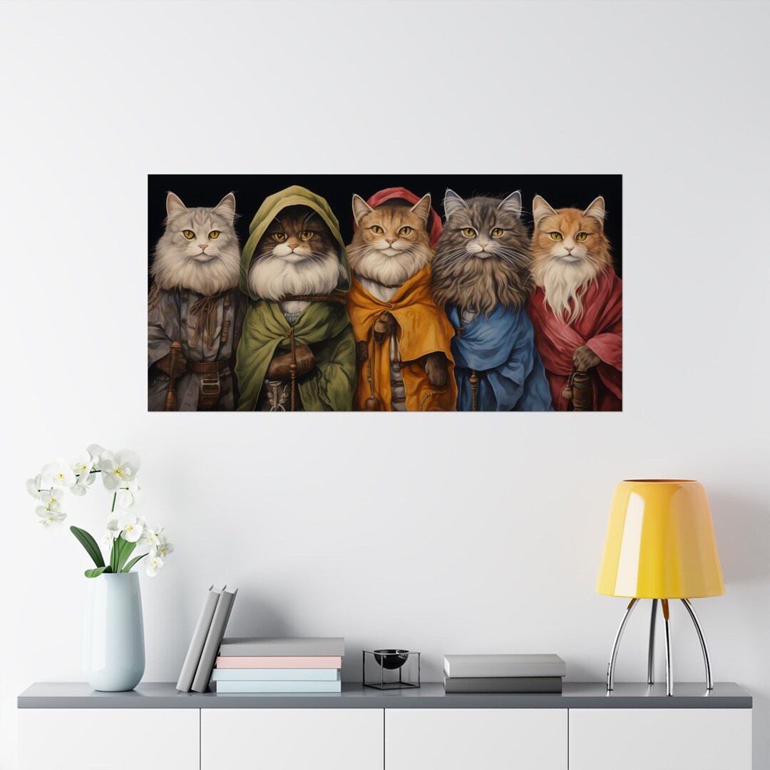 Fairy Tale Cats Poster Cute Cats Colorful Picture Fantasy Art Cat ...