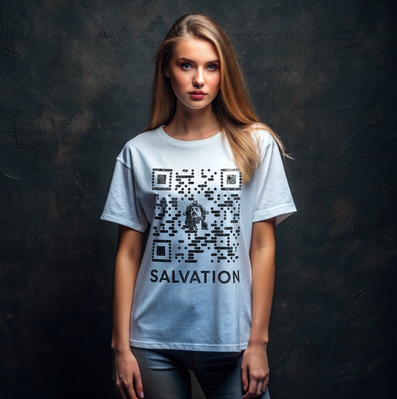 John 3:16 QR Code Shirt Jesus Christ Salvation QR Code T-shirt Yeshua ...