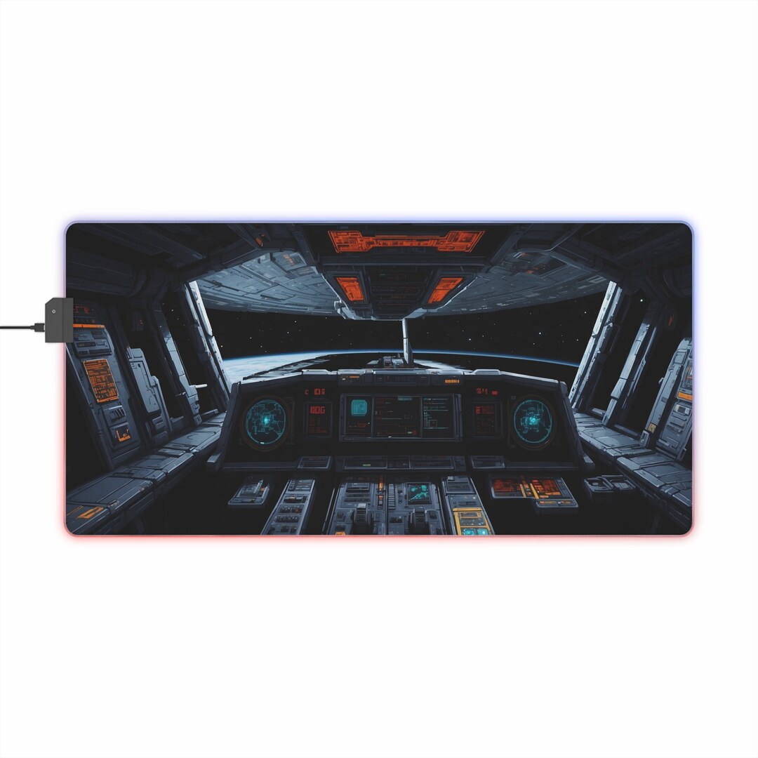 Cockpit of Space Fighter LED Gaming Mouse Pad Space Ship Cockpit Gamer ...