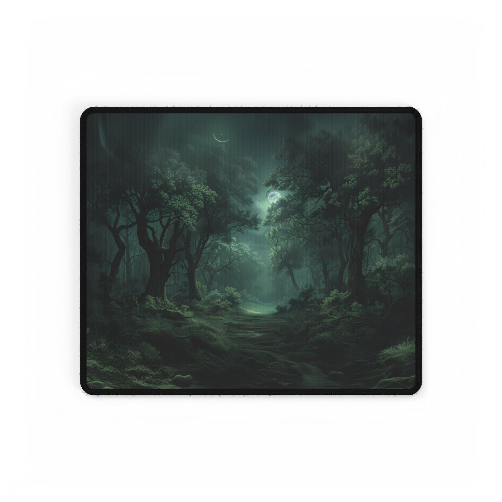 Animated Magic Forest Desk Mat Night Scene Gothic Realism Deskmat ...