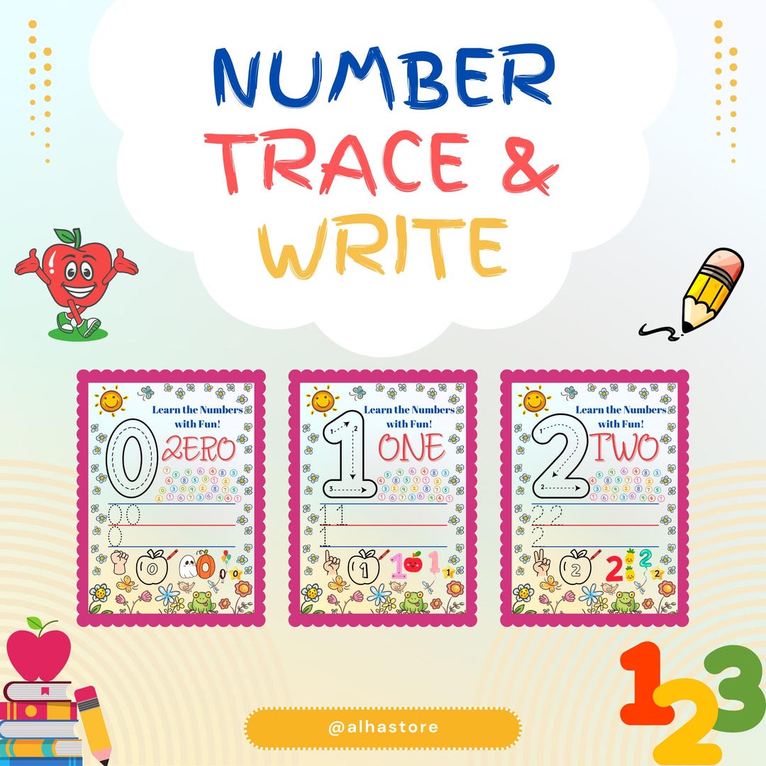 Numbers 0-10 Tracing Workbook Printable Preschool Worksheets ...