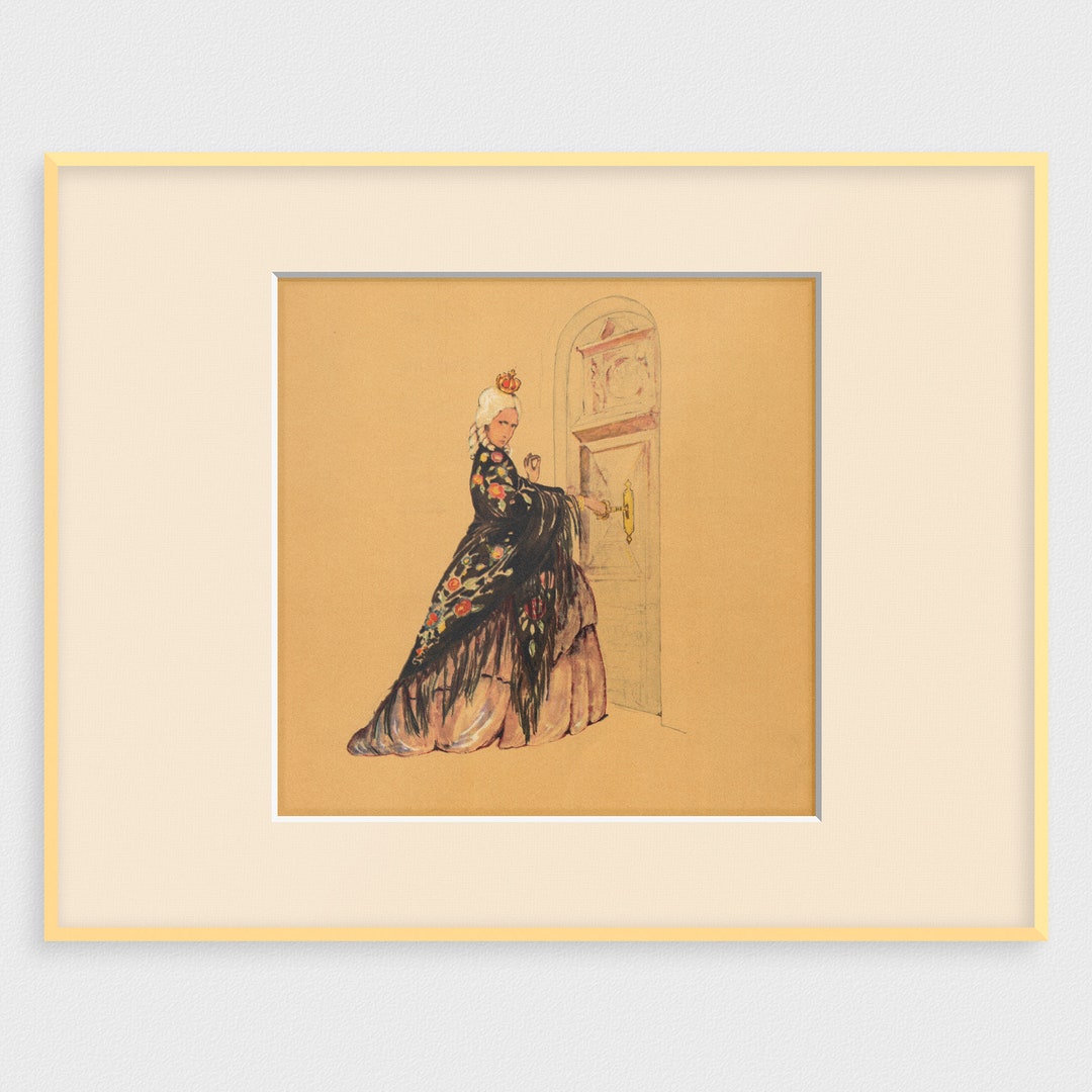 1930s Evil Queen Original Book Print From princess & the Pea Fairy Tale ...