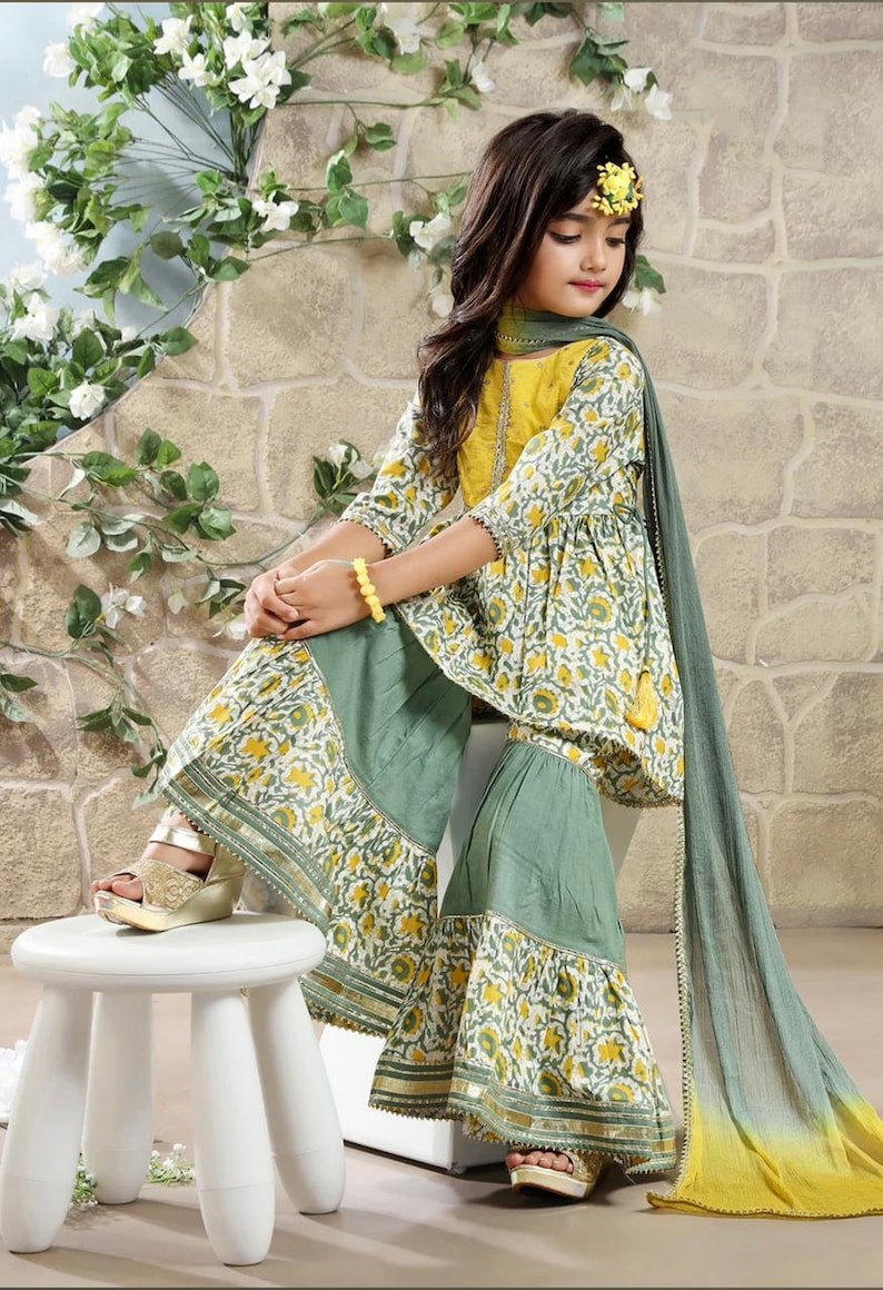 Cotton Sharara Suit Kid's Dress Kids Girl Dress Sharara - Etsy