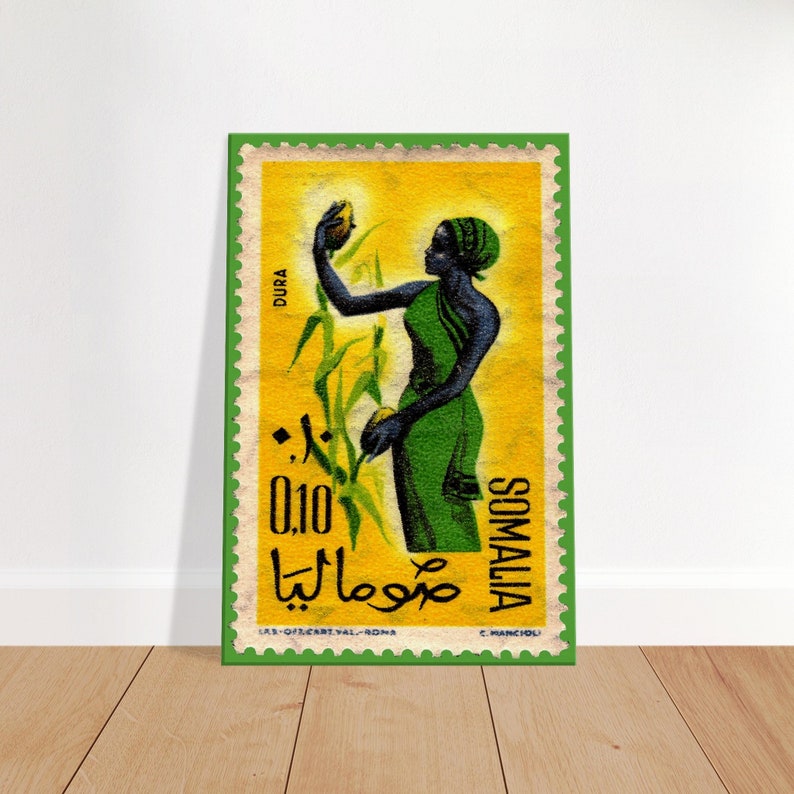 Somali Art, Woman and Dura Plant, Somalia 1961, Vintage Africa Woman ...