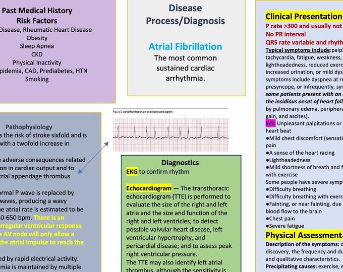 Atrial Fibrillation Concept Map - Etsy Canada
