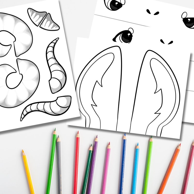 Printable Dragon Puppets - Etsy