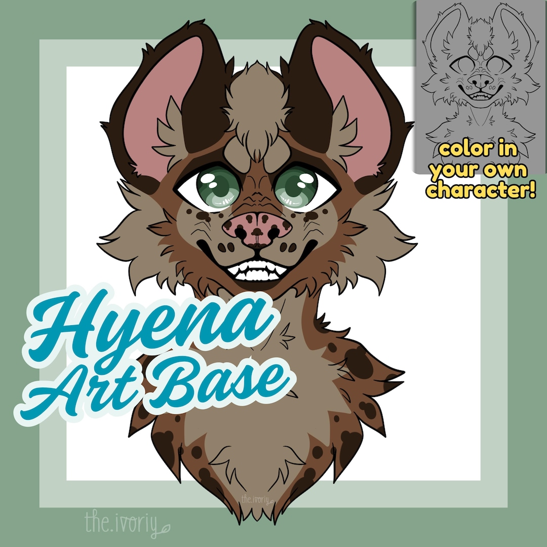 Hyena Furry Art Base | DIY Fursona Design (PNG Download) - Etsy