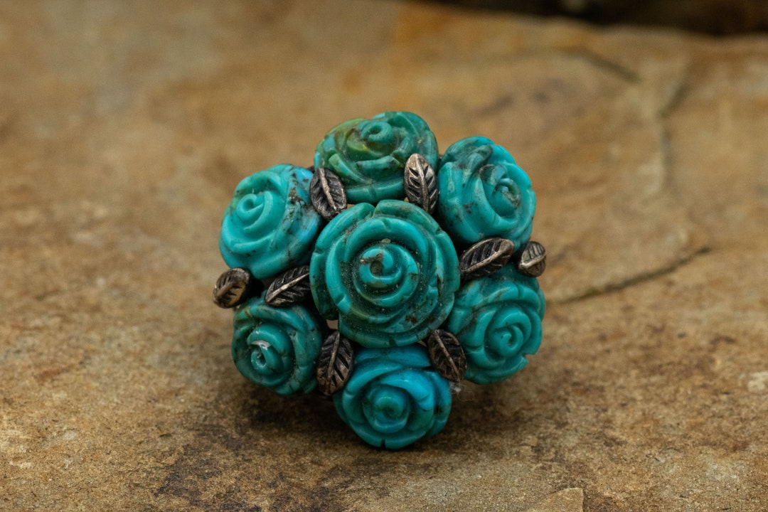 Gorgeous Turquoise Rose Bouquet in Sterling Silver by HSN Sally C ...