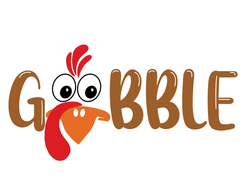 Gobble Thanksgiving Turkey PNG JPEG - Etsy