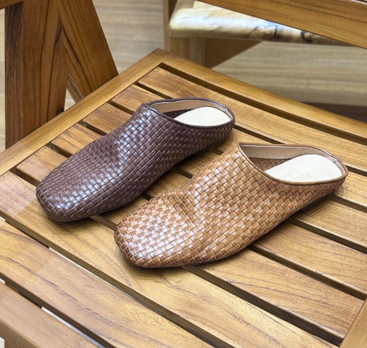 Handmade Woven Sandals/ Mules for Women, Genuine Leather, Crepe Rubber ...