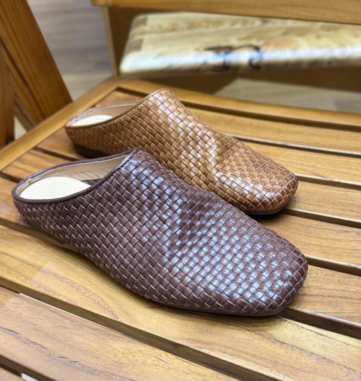 Handmade Woven Sandals/ Mules for Women, Genuine Leather, Crepe Rubber ...