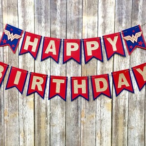 Wonder Woman Birthday Banner - Etsy