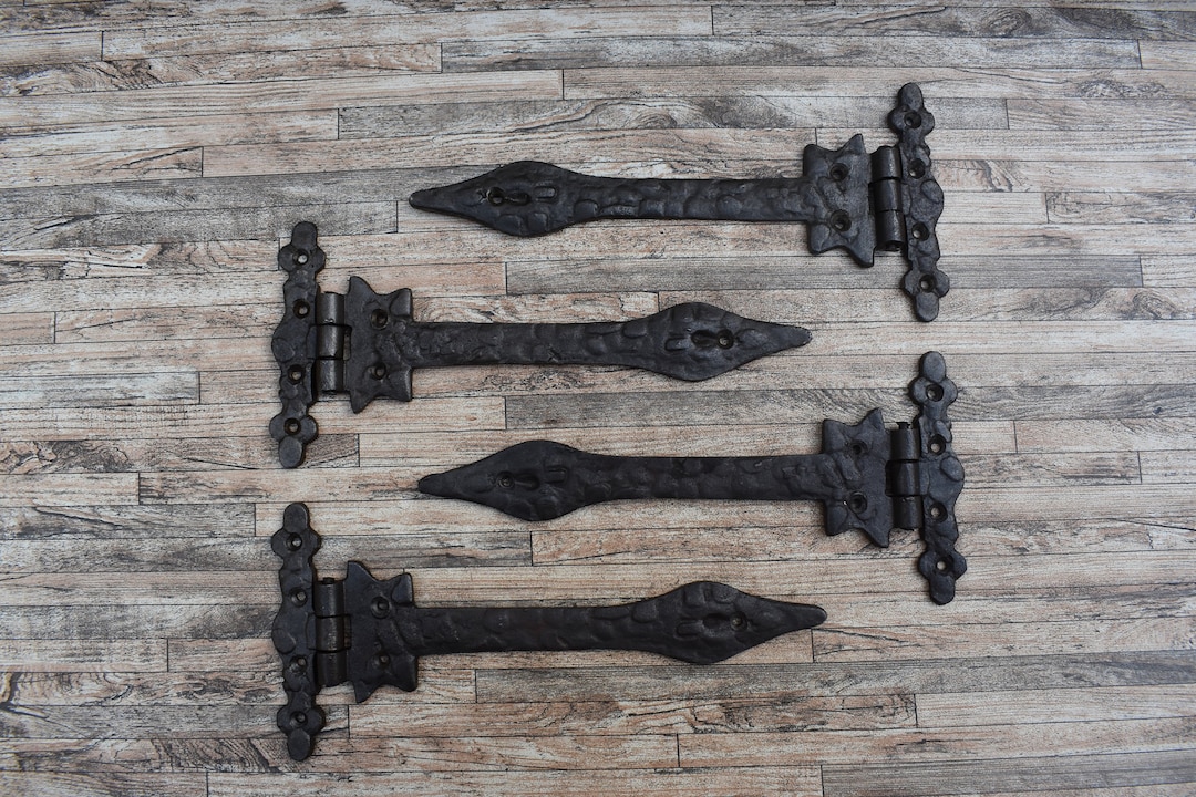 4 Pcs Vintage Type Cast Iron 9" Inch Door Hinges Gate Hinges Farm Barn ...
