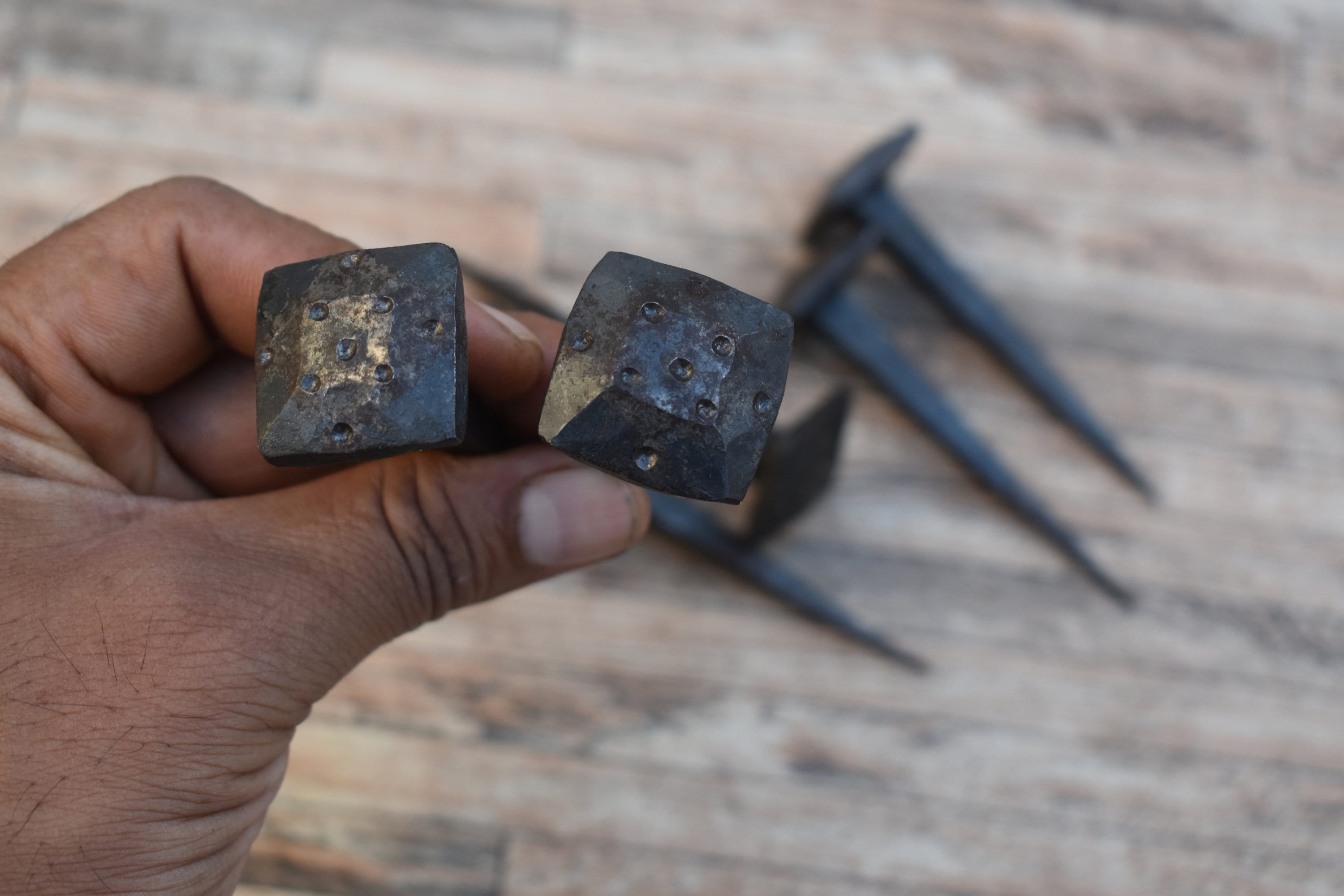 6x Vintage Style Blacksmith Handforged Wrought Iron Nails Door Gate ...