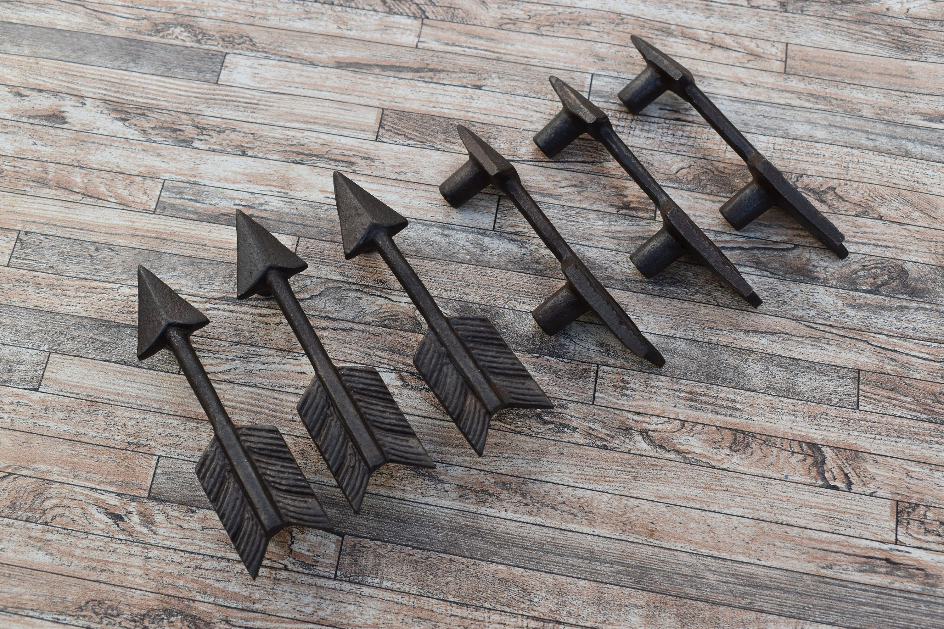 6x Vintage Cast Iron Arrow Shape Pulls Handles Door Gate - Etsy