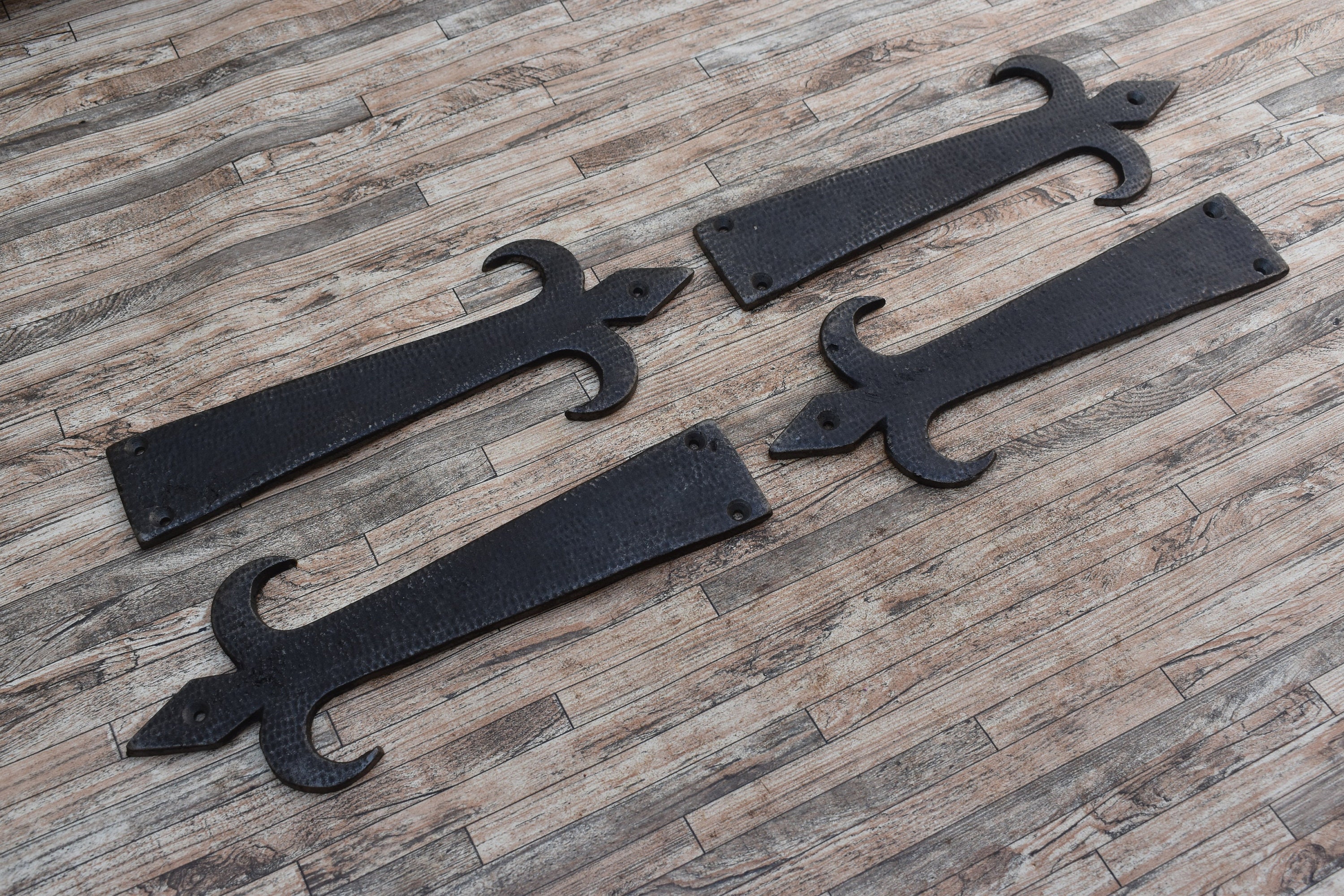 4 Piece Vintage Cast Iron Large Door Gate Dummy Hinges Wooden - Etsy