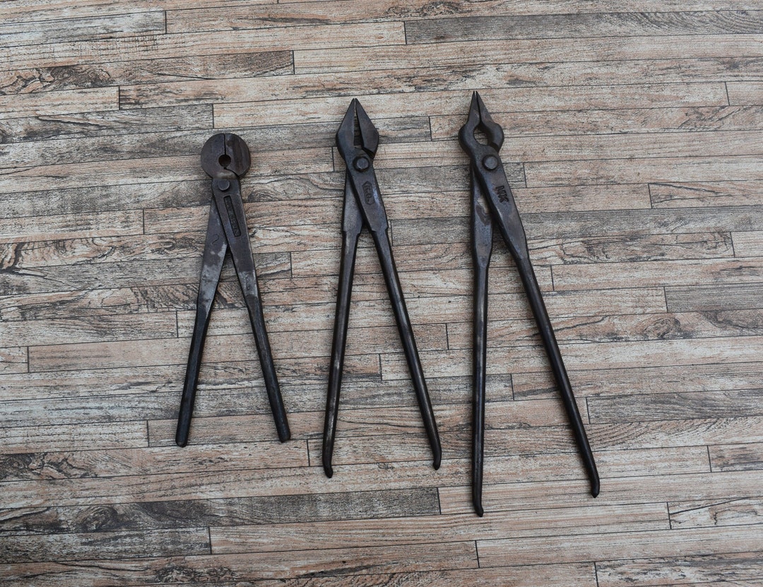 3pcs Vintage Iron Blacksmith Nippers Tools Tinsmith Silversmith ...