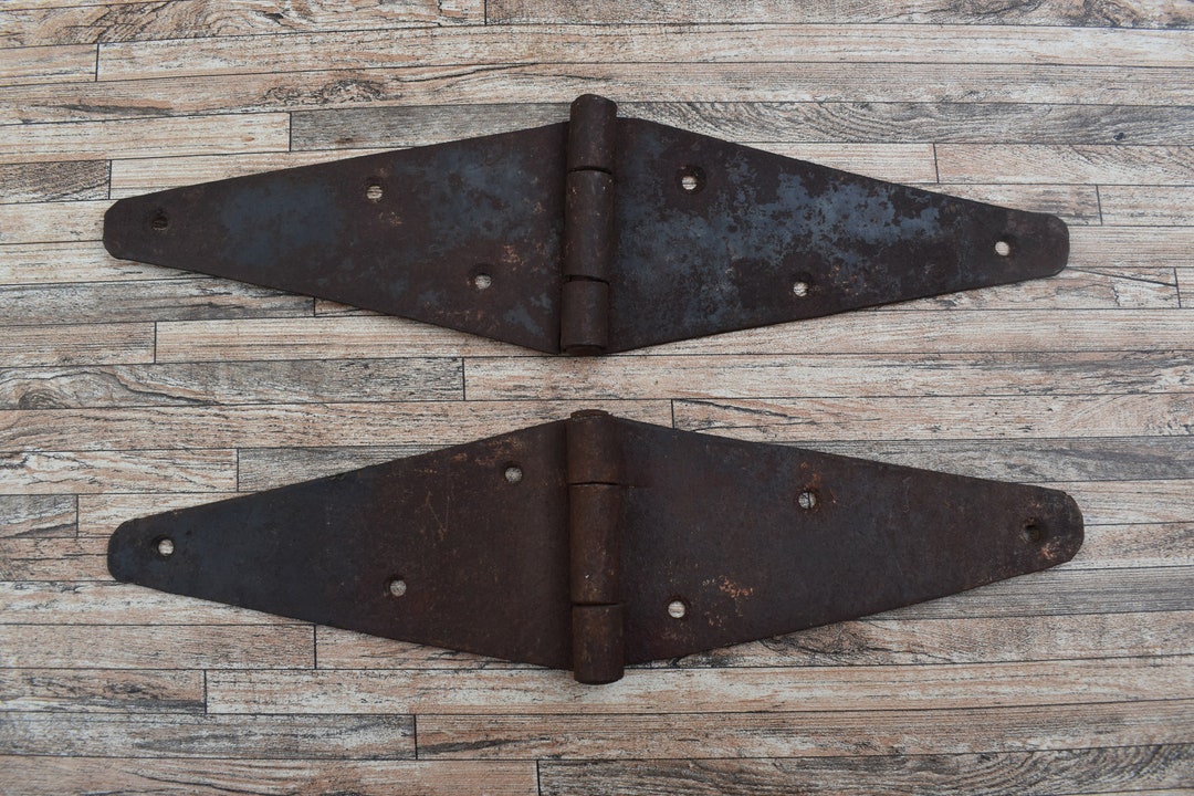 Vintage Wrought Iron Gate Hinges, Handmade Barn Door Hardware (2pcs) - Etsy
