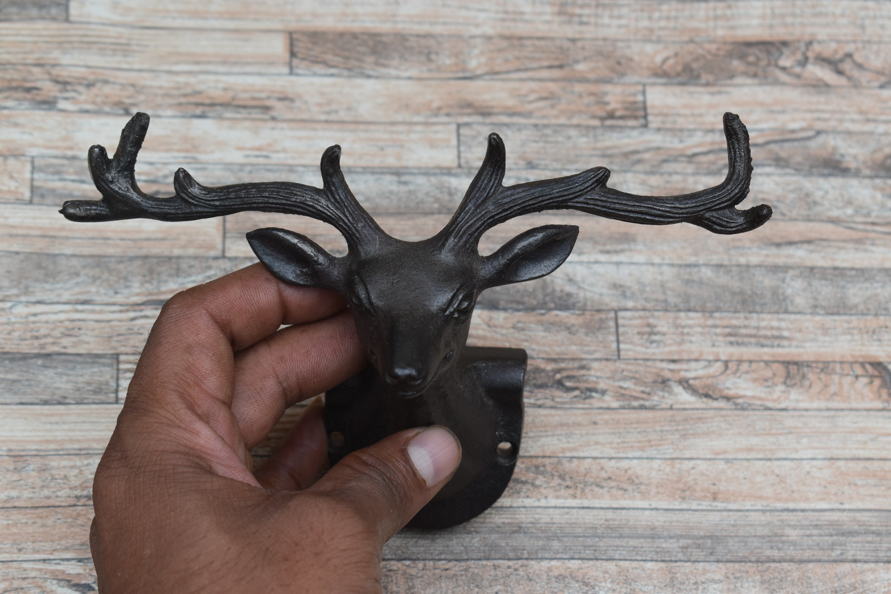 Vintage Cast Iron Deer Head Shape Hat Coat Towel Hanging Hook - Etsy