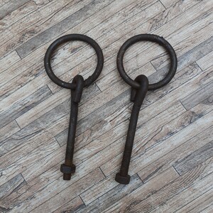 2 Pcs Iron Handmade Horse Tie Hitching Post Ring Tools Stable Harness ...