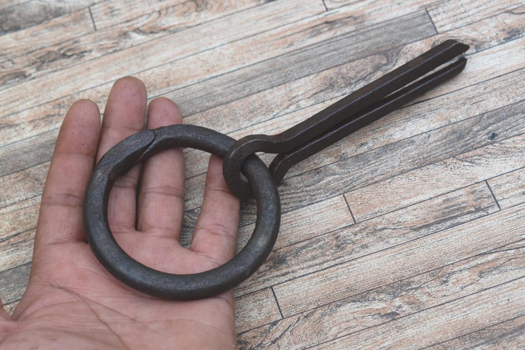 Vintage Wrought Iron Handforged Horse Tie Hitching Post Ring Rustic ...