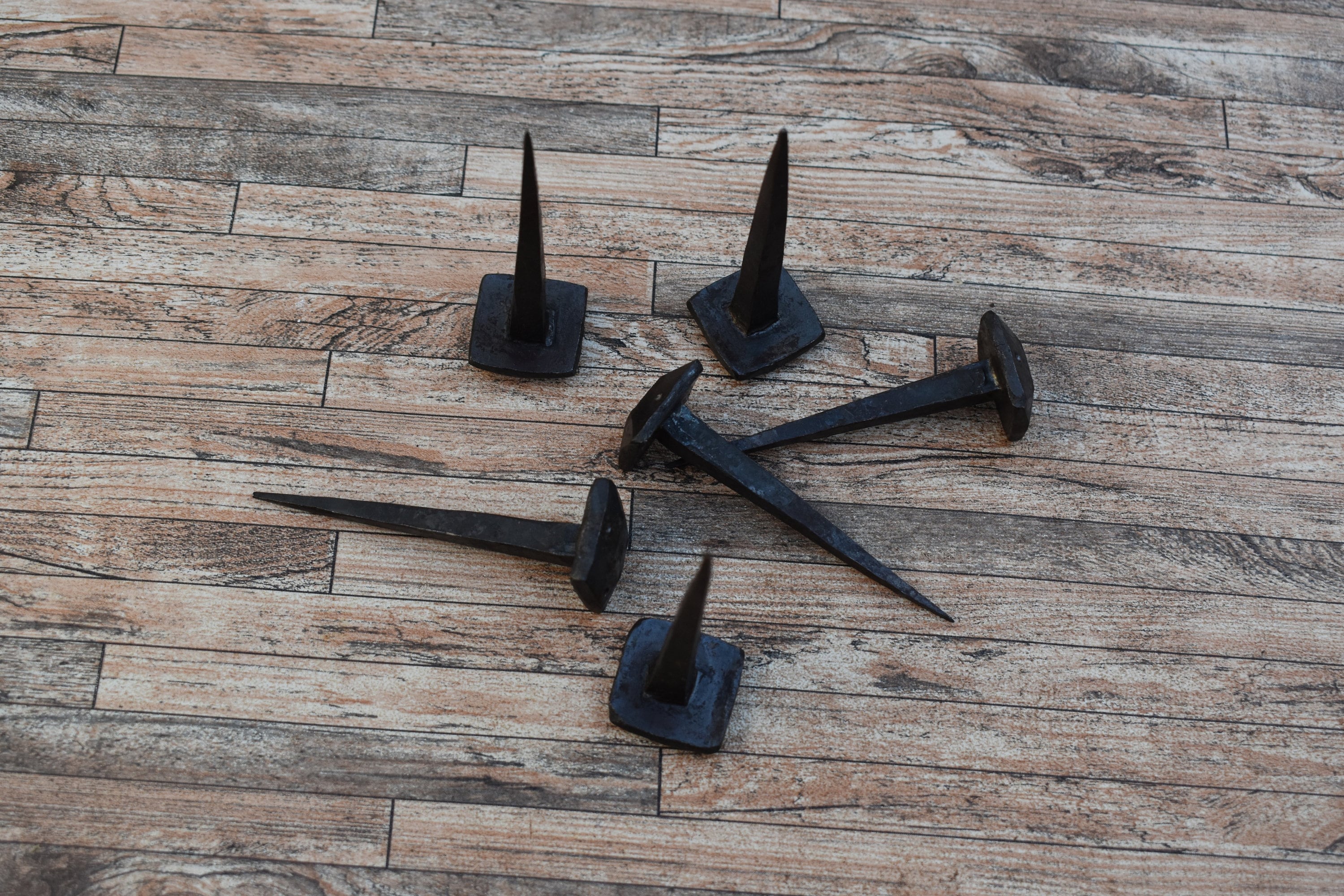 6x Vintage Style Blacksmith Handforged Wrought Iron Nails Door Gate ...