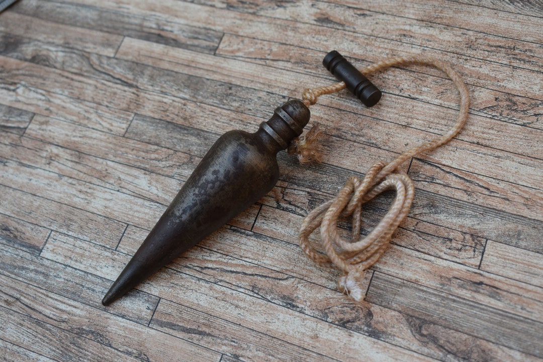 Vintage Solid Iron Leveling Plumb Bob Tool Collectible Table Decor ...