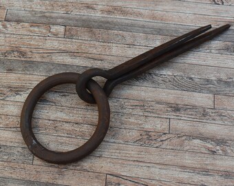 2 Pcs Iron Handmade Horse Tie Hitching Post Ring Tools Stable Harness ...