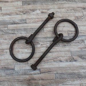 2 Pcs Iron Handmade Horse Tie Hitching Post Ring Tools Stable Harness ...