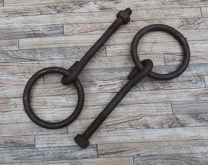 Antique 1800's Hitching Post Horse Tether Iron Tie Rings - Etsy