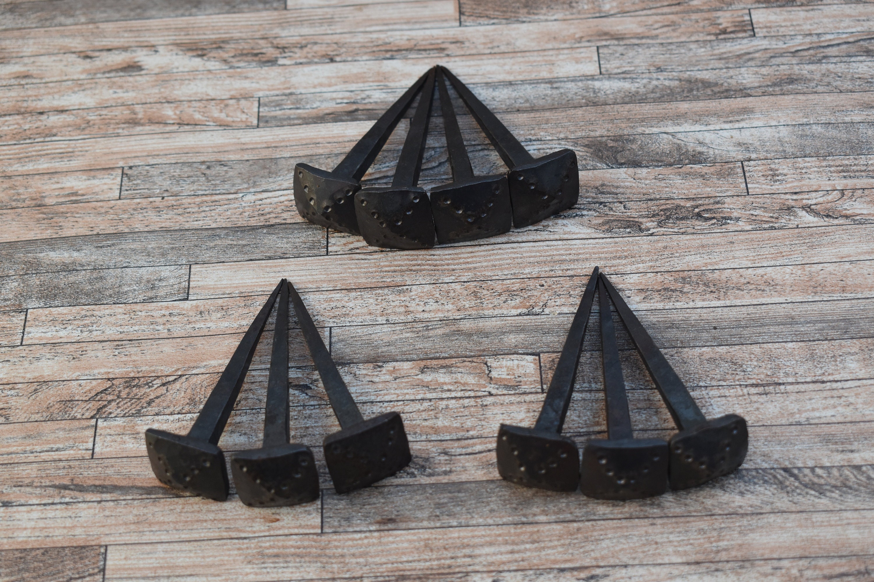 10 Pcs Vintage Blacksmith Wrought Iron Handforged Door Gate Hammered ...