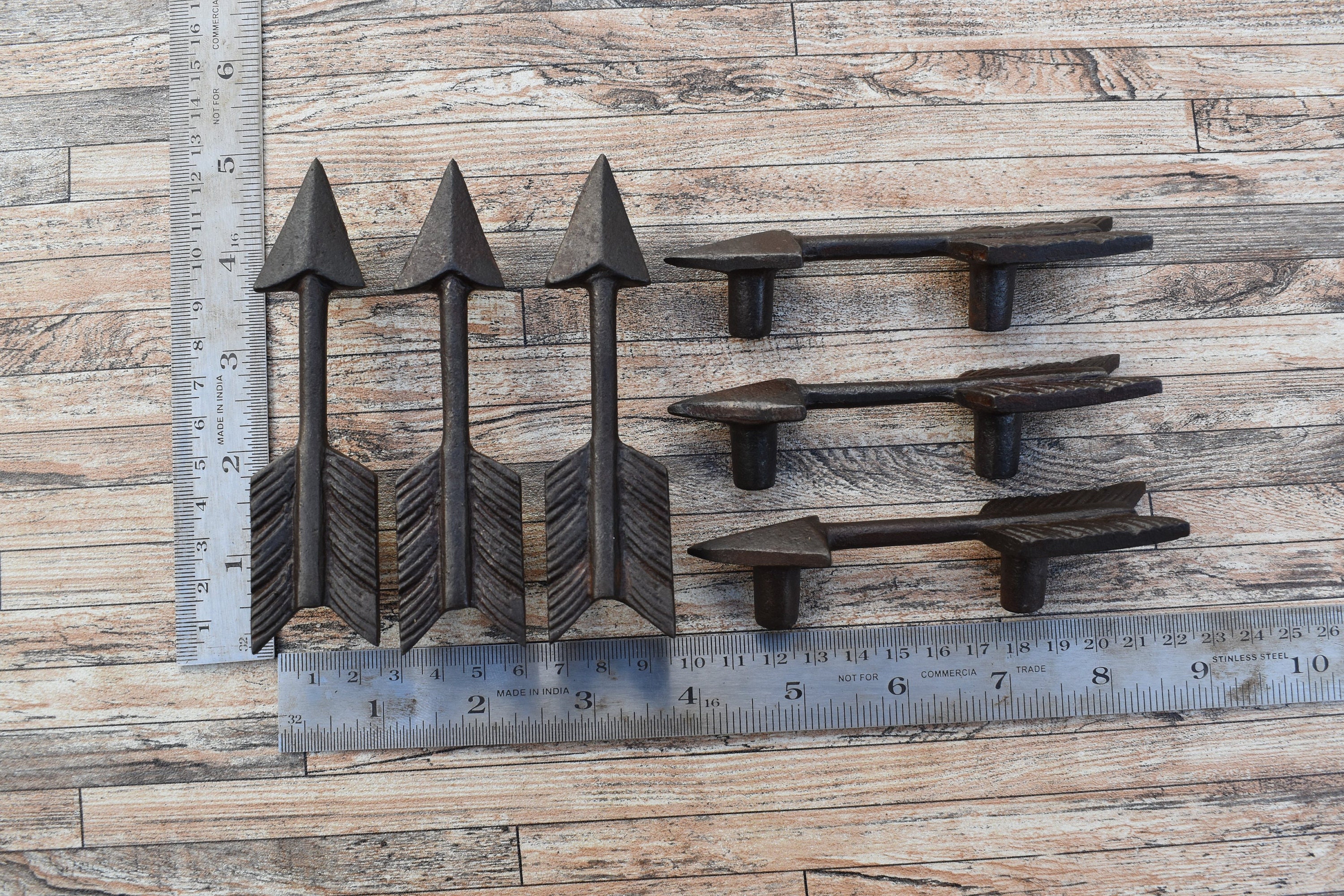 6x Vintage Cast Iron Arrow Shape Pulls Handles Door Gate - Etsy