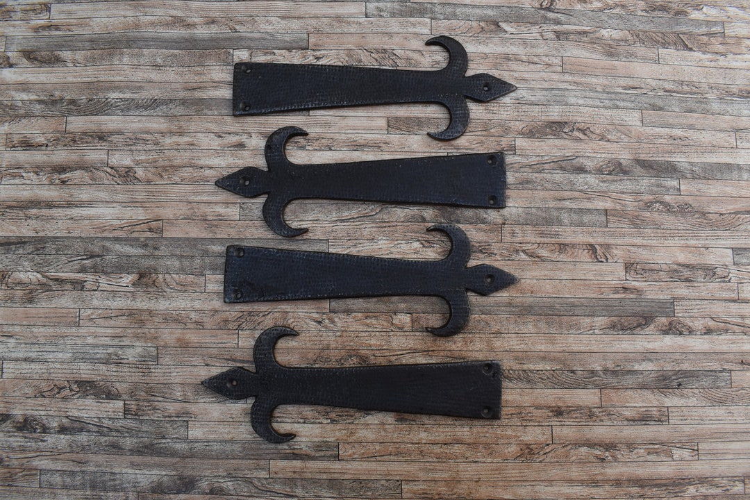 4 Piece Vintage Cast Iron Large Door Gate Dummy Hinges Wooden Furniture ...