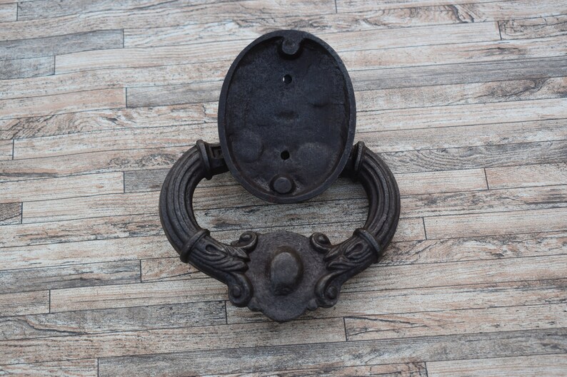 Large Green Man Cast Iron Door Knocker - Victorian Nature Spirit Gate ...