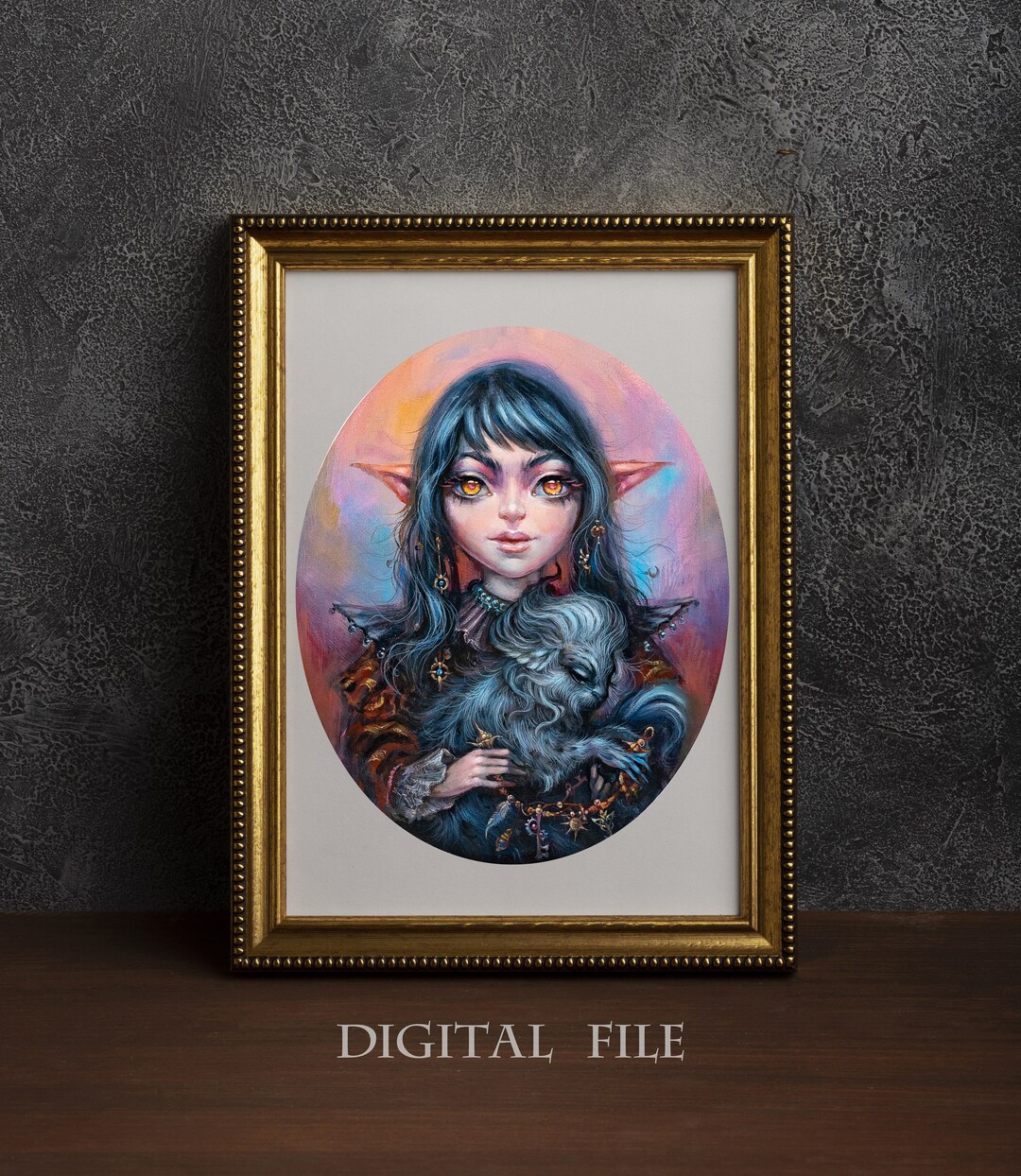 Digital Download Print, Elf Painting, Acrylic Elf Painting, Whimsical ...