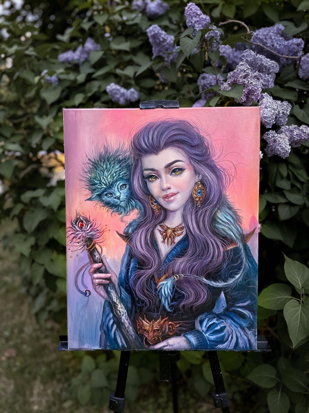 Fairy Original Oil Painting on Canvas, Fantasy Fairy Portrait Painting ...