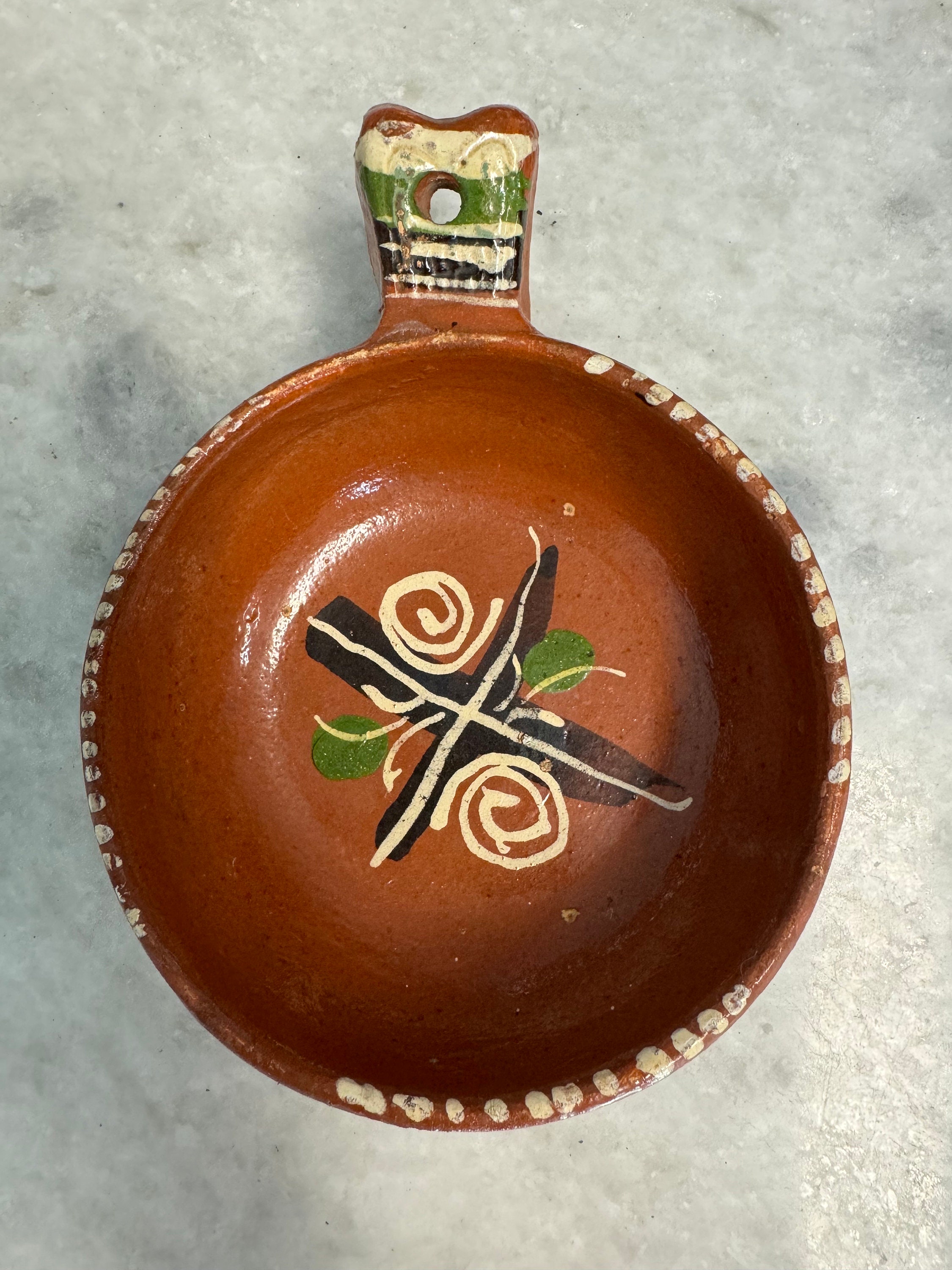 Vintage Mexican Handmade Red Clay Nesting Pans, Handpainted Mexican ...