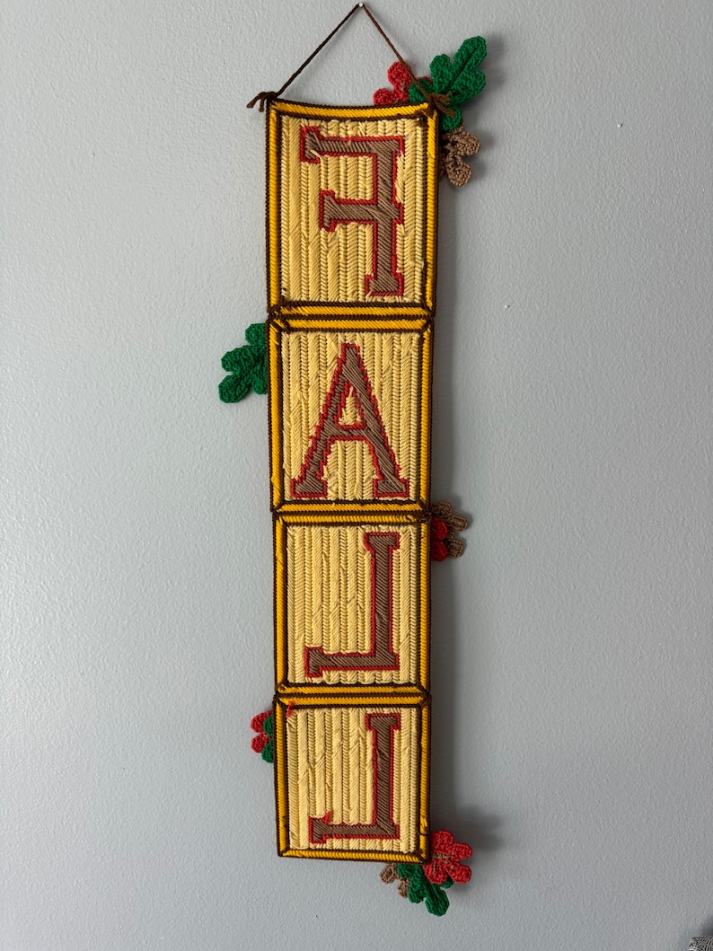 FALL Plastic Canvas Wall Hanging, Vintage Thanksgiving/fall Decor - Etsy