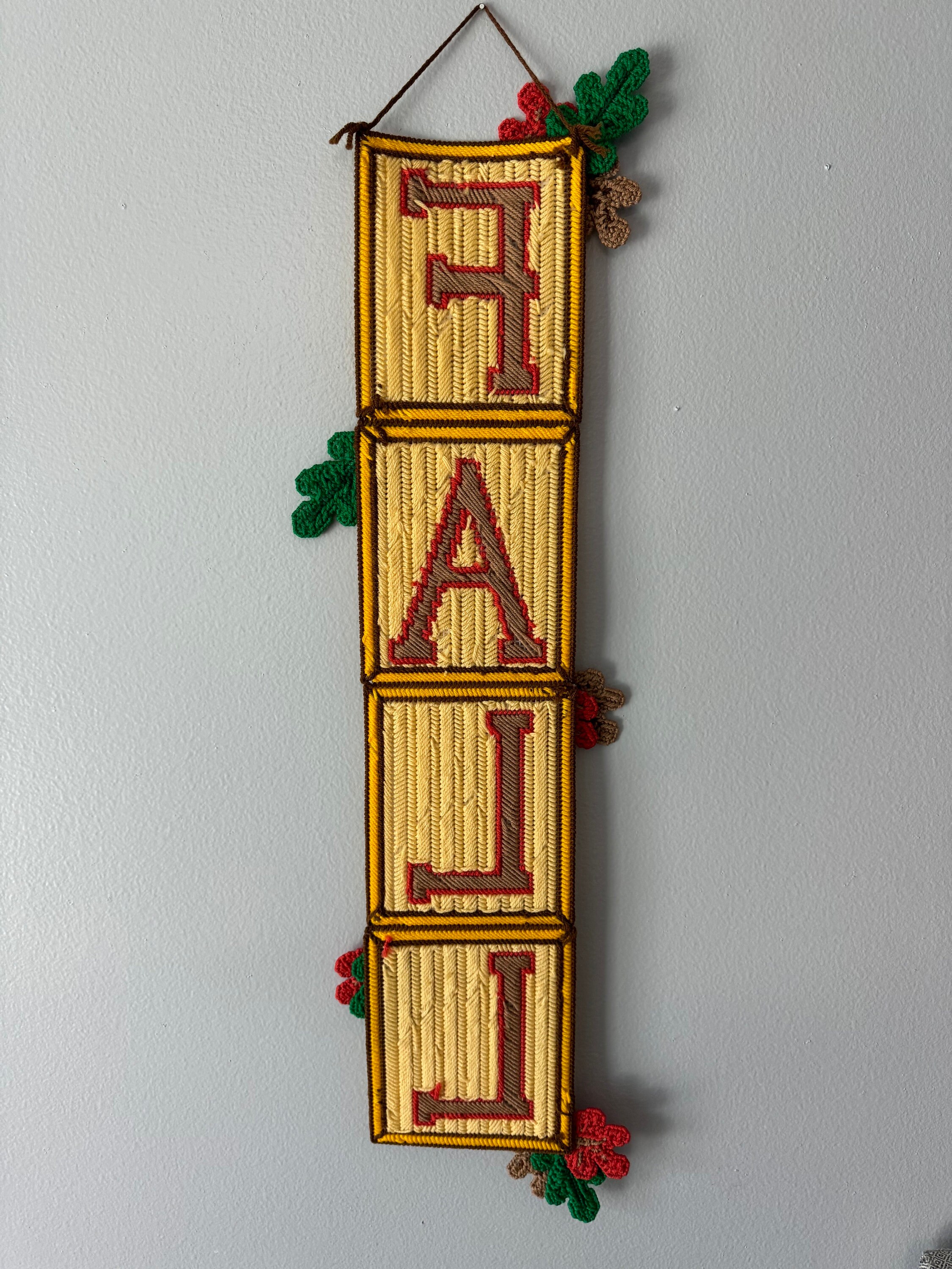 FALL Plastic Canvas Wall Hanging, Vintage Thanksgiving/fall Decor - Etsy