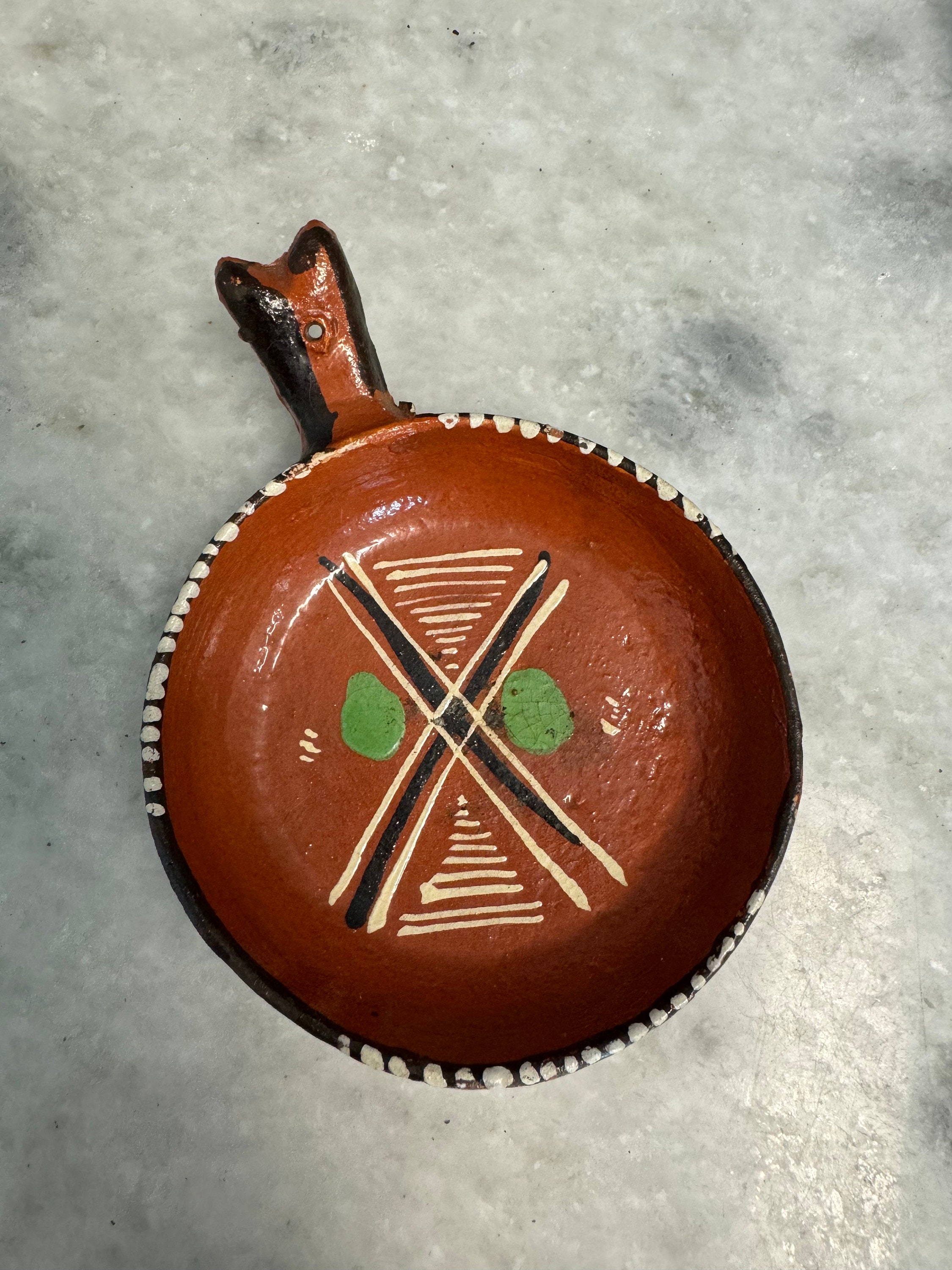 Vintage Mexican Handmade Red Clay Nesting Pans, Handpainted Mexican ...