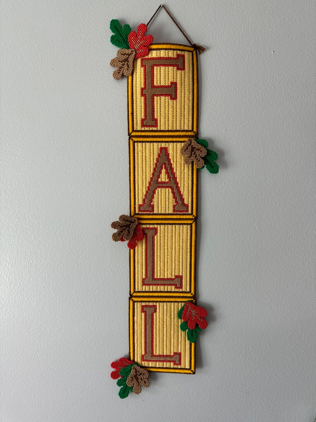 FALL Plastic Canvas Wall Hanging, Vintage Thanksgiving/fall Decor - Etsy