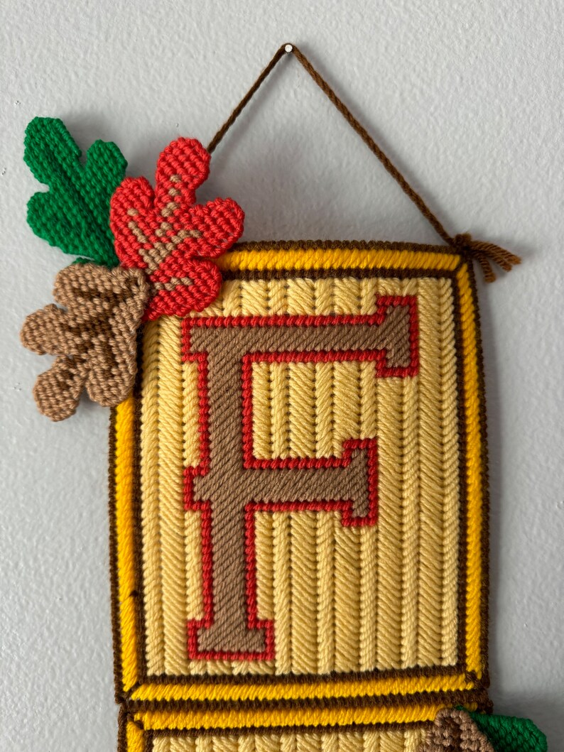 FALL Plastic Canvas Wall Hanging, Vintage Thanksgiving/fall Decor - Etsy