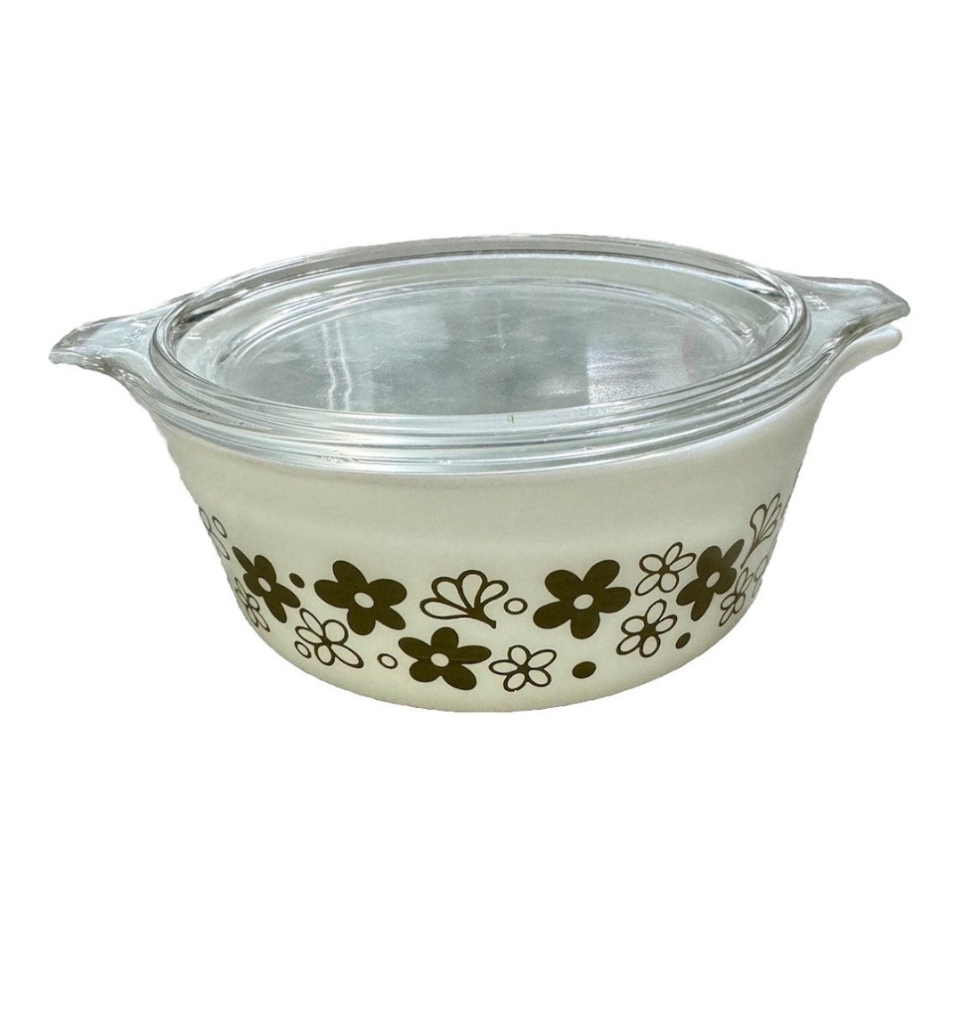 PYREX Crazy Daisy 472 1 1/2 Pt, Vintage Pyrex, Greem Crazy Daisy Small ...