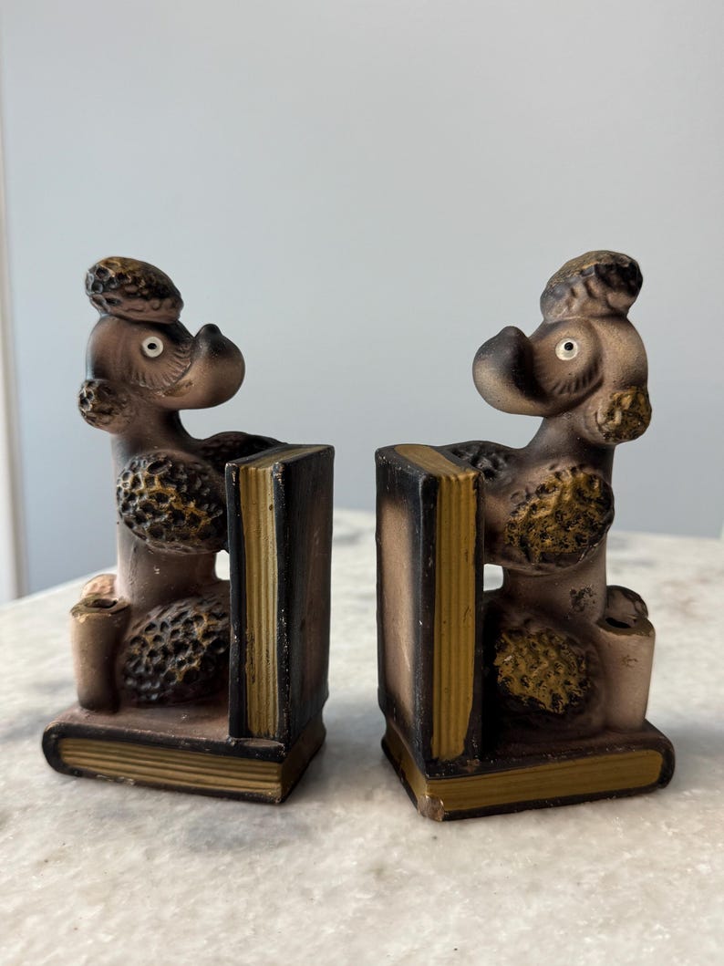 1950’s Poodle Bookends & Pen Holder Set - Etsy